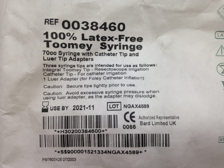 BARD 0038460 100% Latex-Free Toomey Syringe, 70cc Syringe With Catheter ...