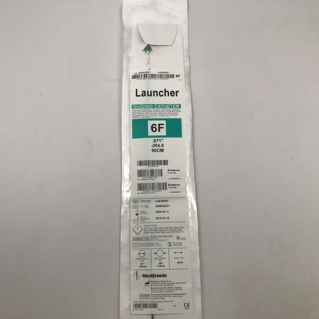 MEDTRONIC LA6JR40D Launcher Guiding Catheter, 6F, .071", 90cm, .082" (X ...