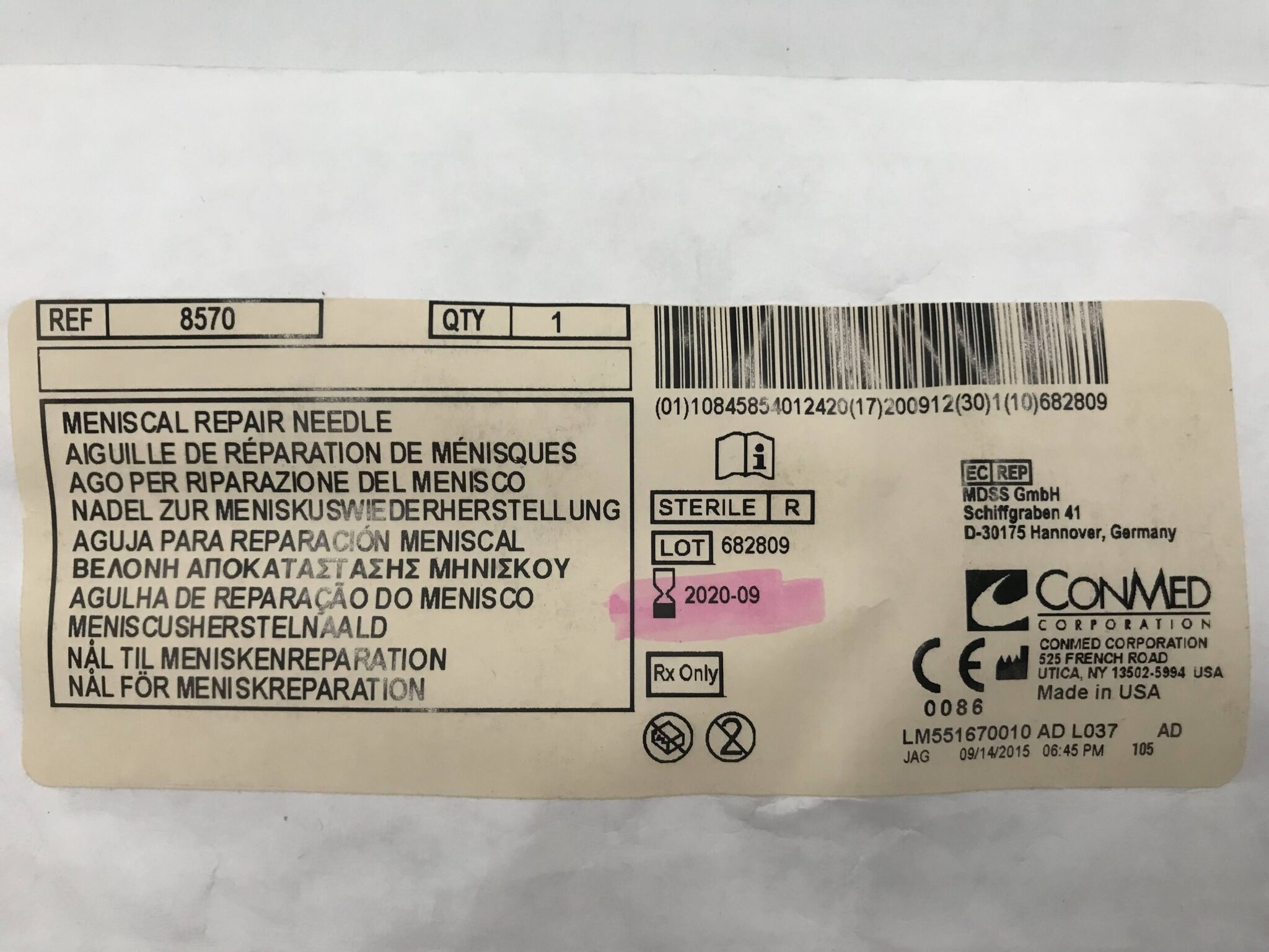 CONMED 8570 Meniscal Repair Needle (X) - GB TECH USA