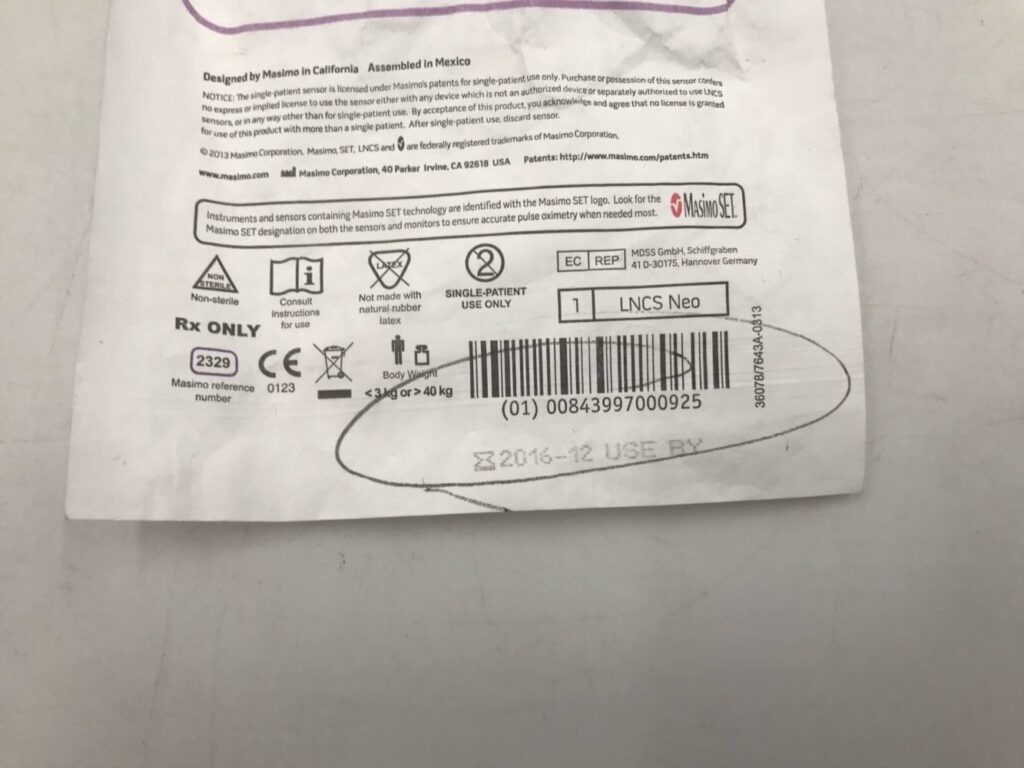 Masimo Set 2329 LNCS Neo SpO2 Neonatal/Adult Pulse Oximeter Adhesive ...