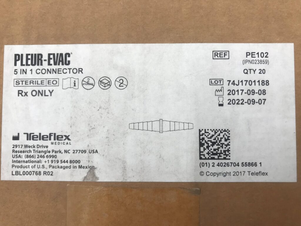 Teleflex PE102 Pleur-Evac 5 in 1 Connector (20/Box) (X) - GB TECH USA