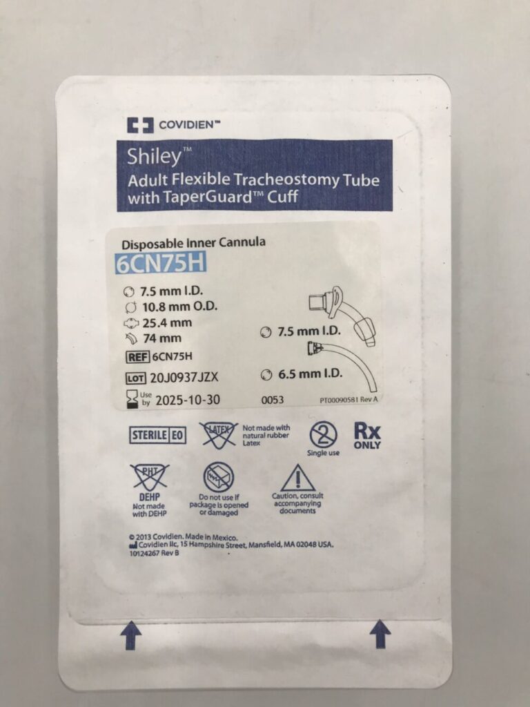 COVIDIEN 6CN75H Shiley Adult Flexible Tracheostomy Tube w/TaperGuard ...