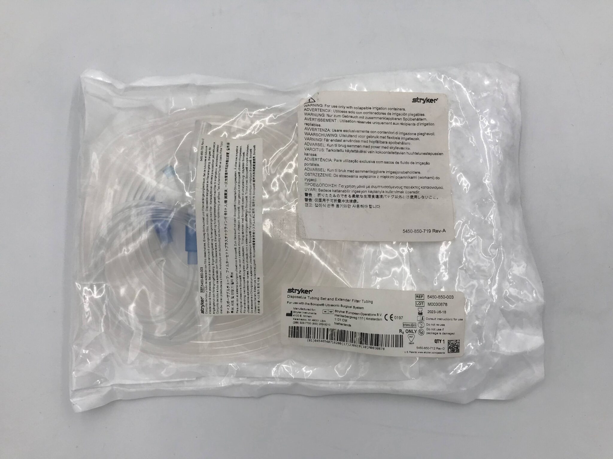 Stryker 5450-850-003 Disposable Tubing Set and Extender Filter Tubing ...