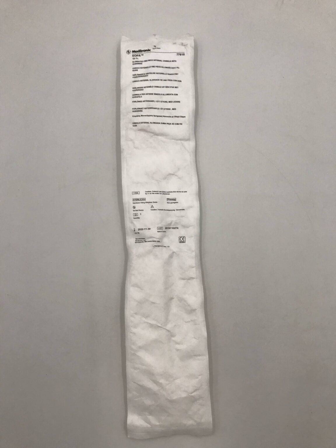 Medtronic 77618 EOPA 18Fr. Elongated One-Piece Arterial Cannula with ...