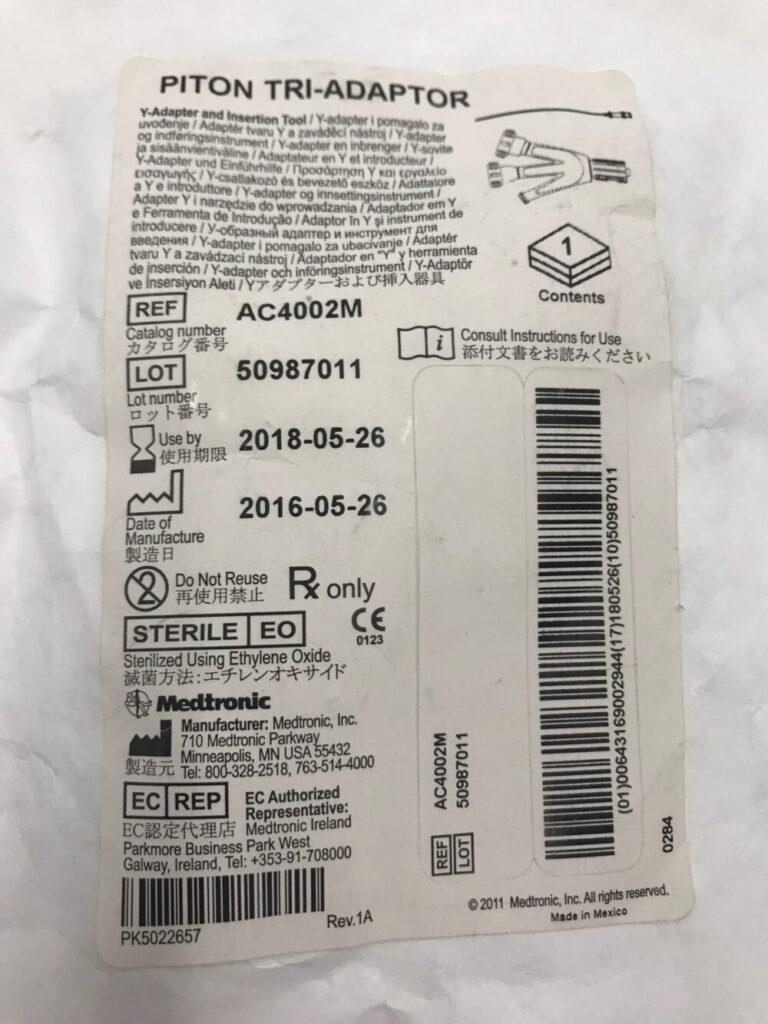 Medtronic AC4002M Piton Tri-Adapter Y-Adapter and Insertion Tool (X ...