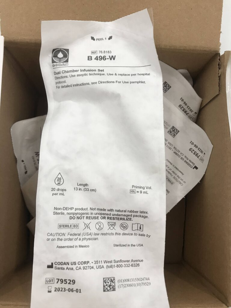 Codan 76.8183 Dual Chamber Infusion set (5/Box) (X) - GB TECH USA