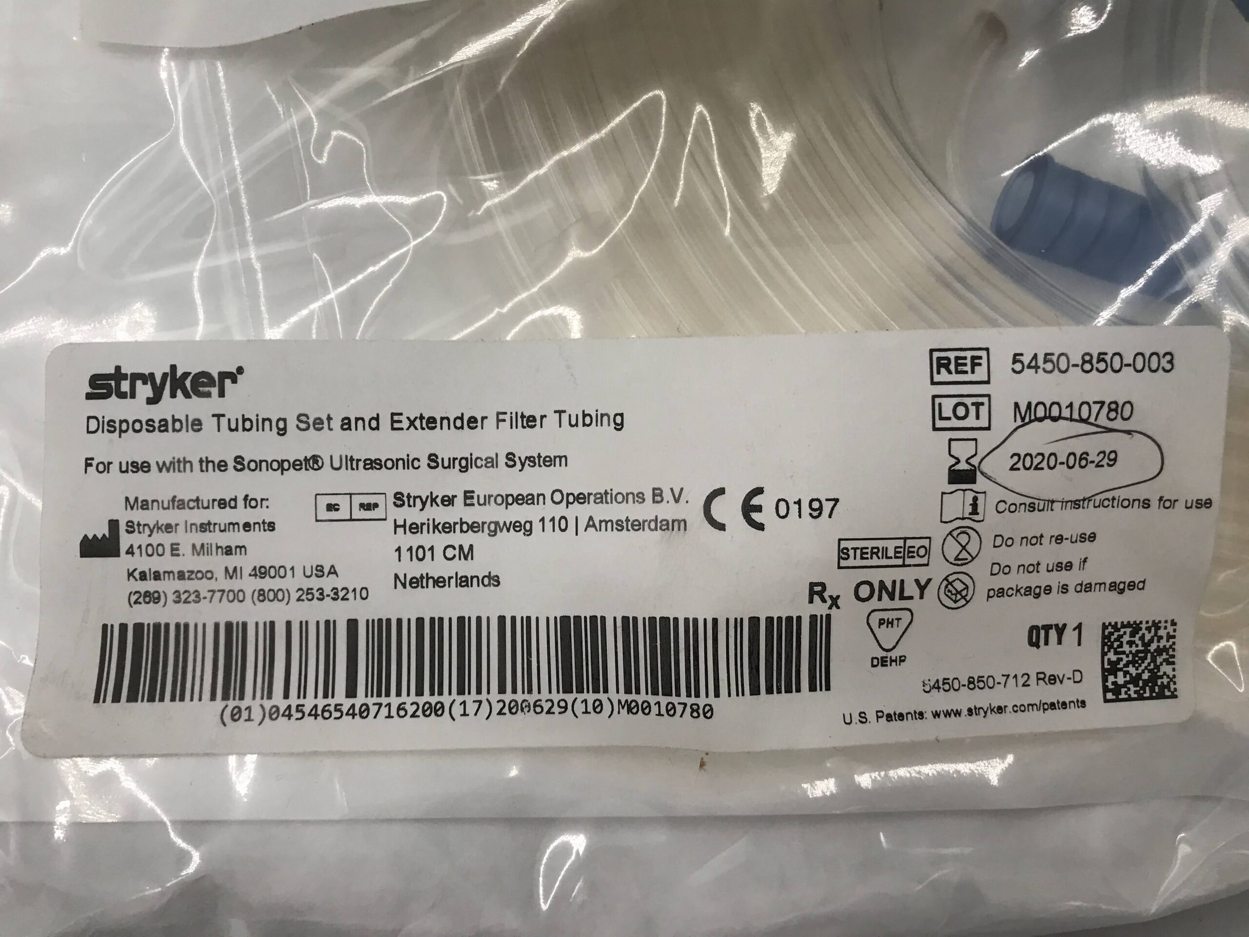 Stryker 5450-850-003 Disposable Tubing Set and Extender Filter Tubing ...