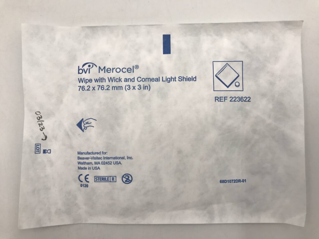 BVI 223622 Merocel Wipe with Wick and Corneal Light Shield 76.2 x 76 ...