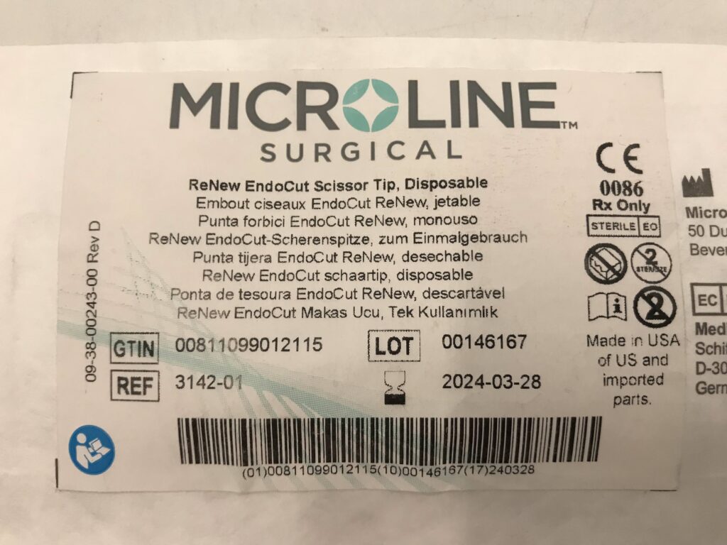 Microline Surgical 3142-01 ReNew EndoCut Scissor Tip Disposable - GB ...