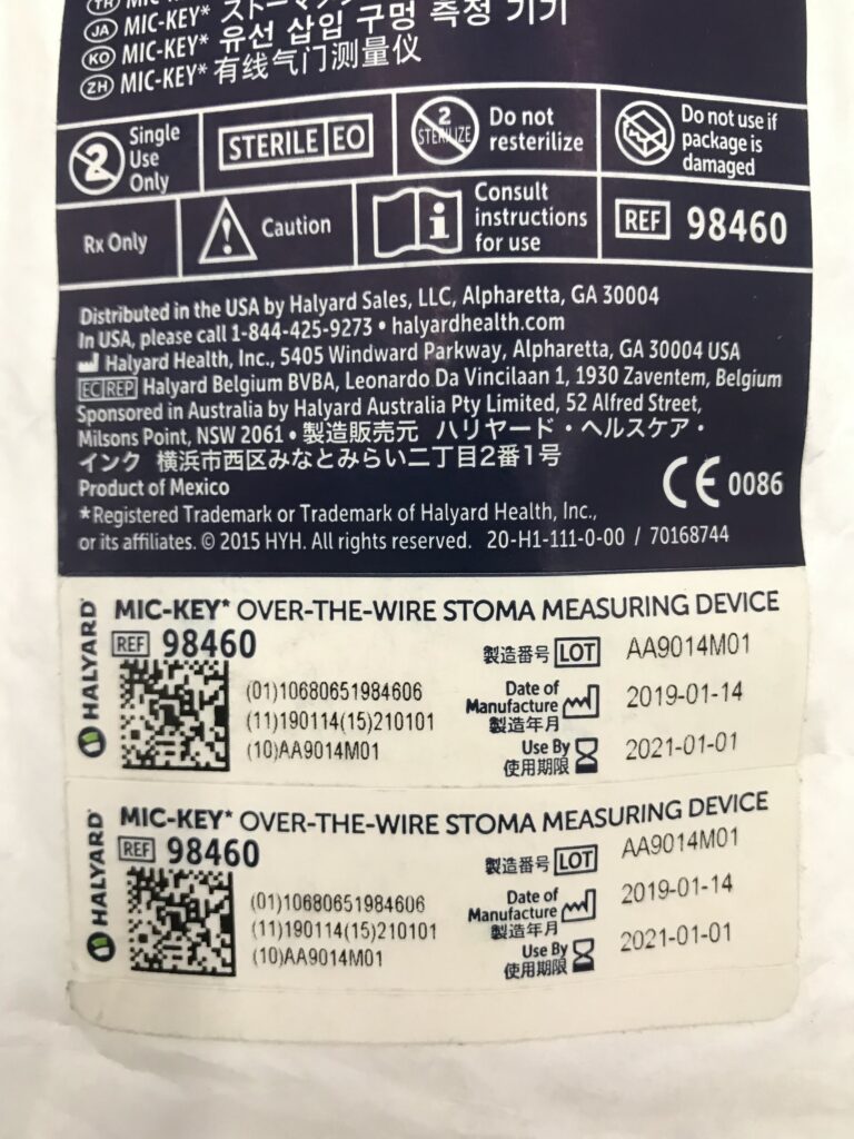 Halyard 98460 Mic-Key* Over-The-Wire Stoma Measuring Device (X) - GB ...
