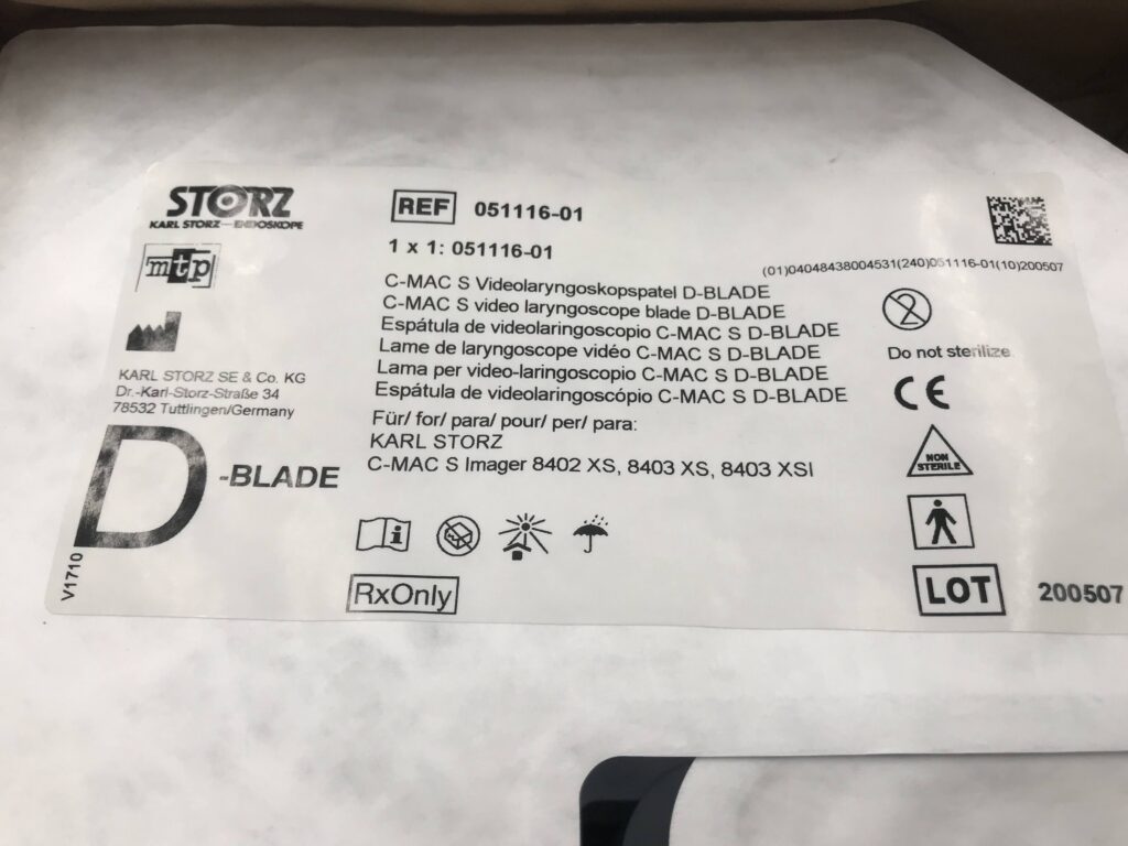 Storz 051116-10 C-MAC S Video Laryngoscope Blade D-Blade (10/Box) - GB ...