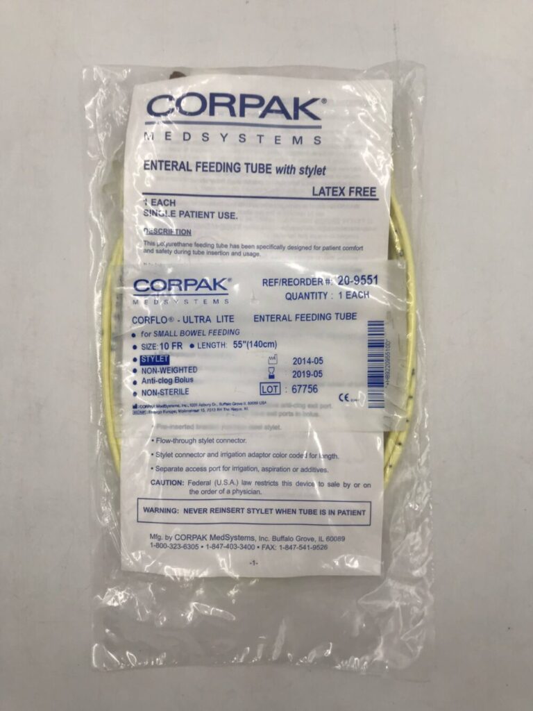 CORPAK 20-9551 Ultra Lite Enteral Feeding Tube For Small Bowel Feeding ...
