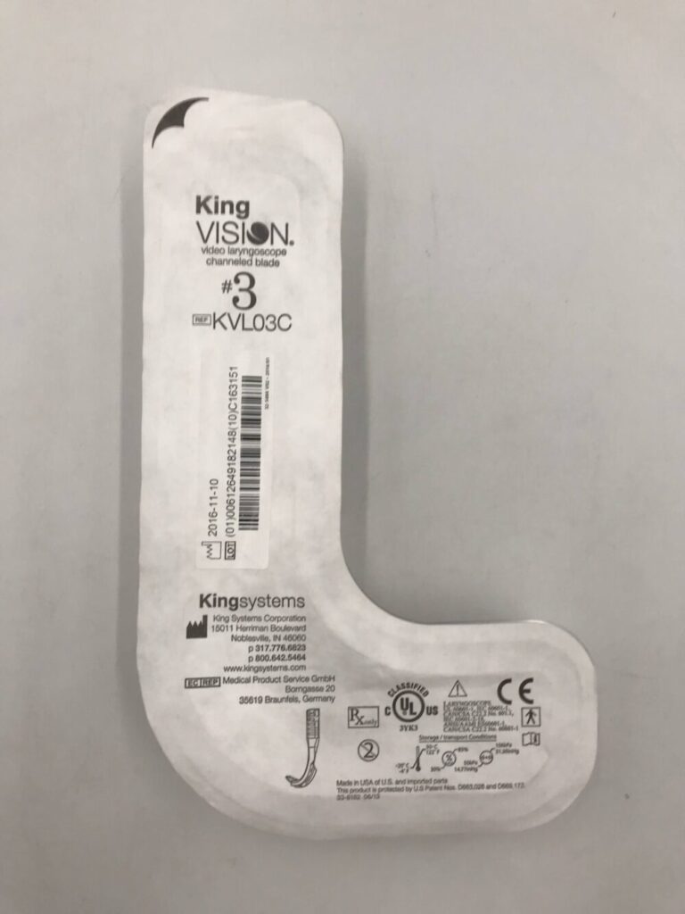KING SYSTEMS KVL03C King Vision Video Laryngoscope Channeled Blade #3 ...