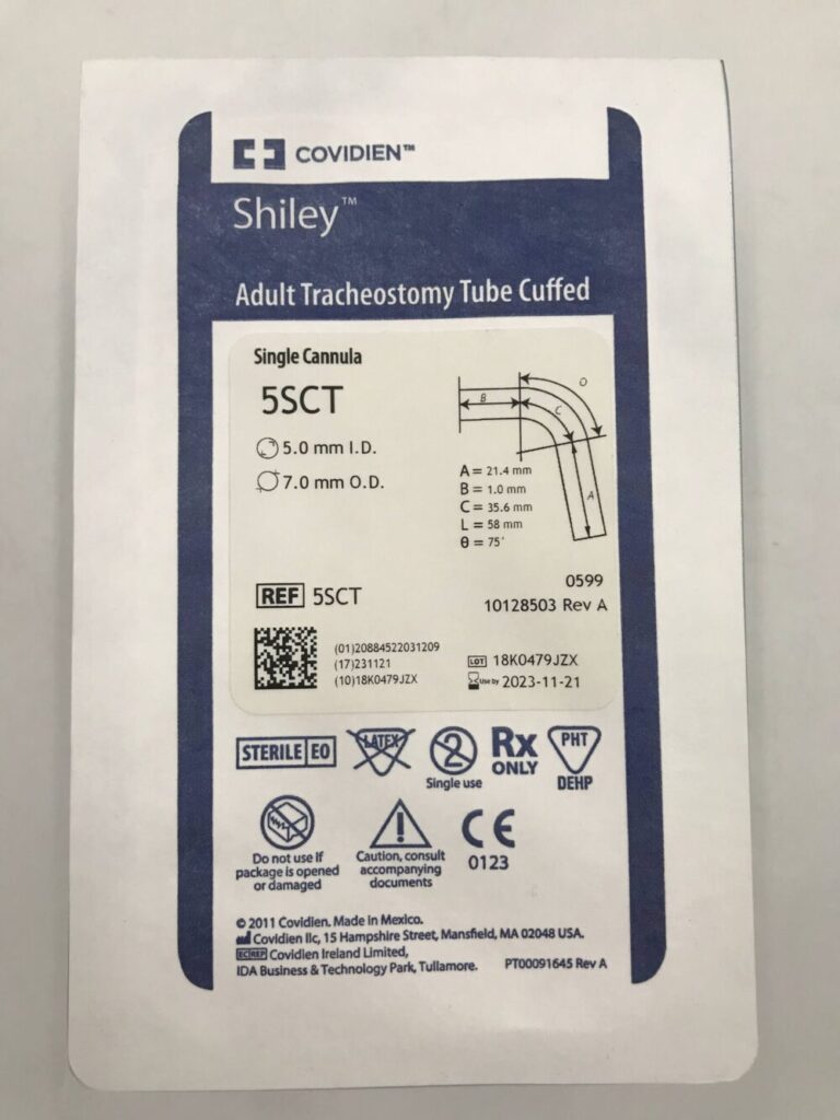 Covidien 5SCT Shiley Adult Tracheostomy Tube Cuffed Single Cannula - GB ...