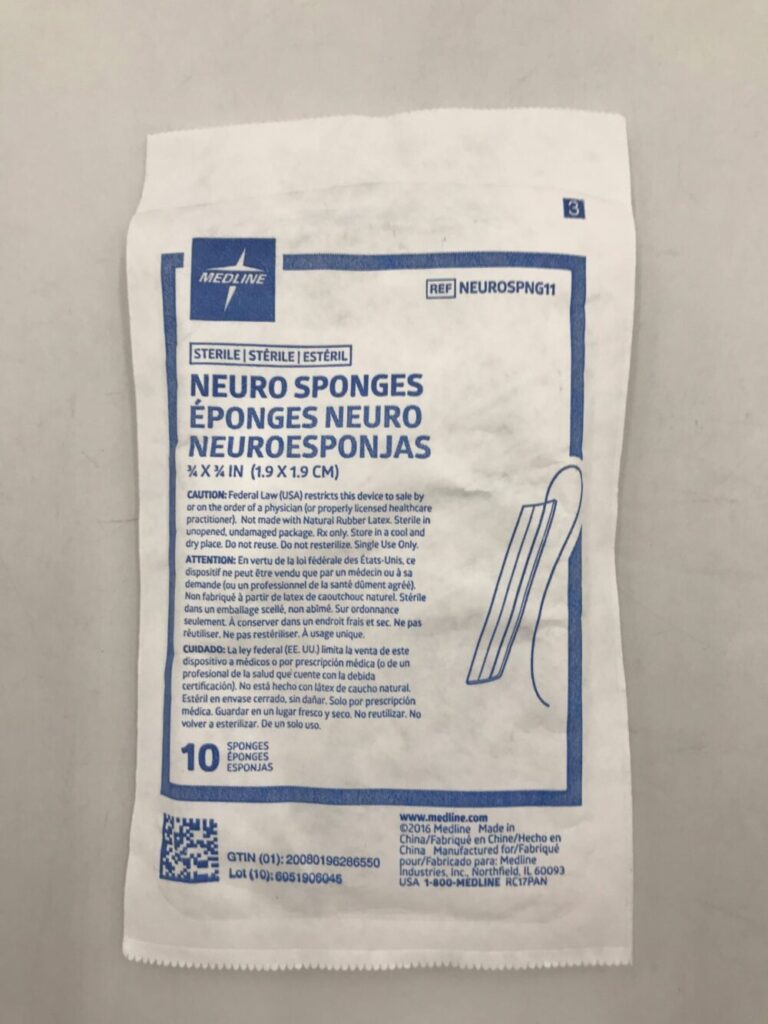 MEDLINE NEUROSPNG11 Neuro Sponges 3/4" x 3/4" (10/Pkg) - GB TECH USA