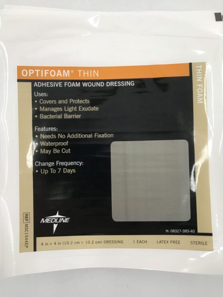 Medline MSC1544EP Optifoam Thin Adhesive Foam Wound Dressing 4in x 4in ...