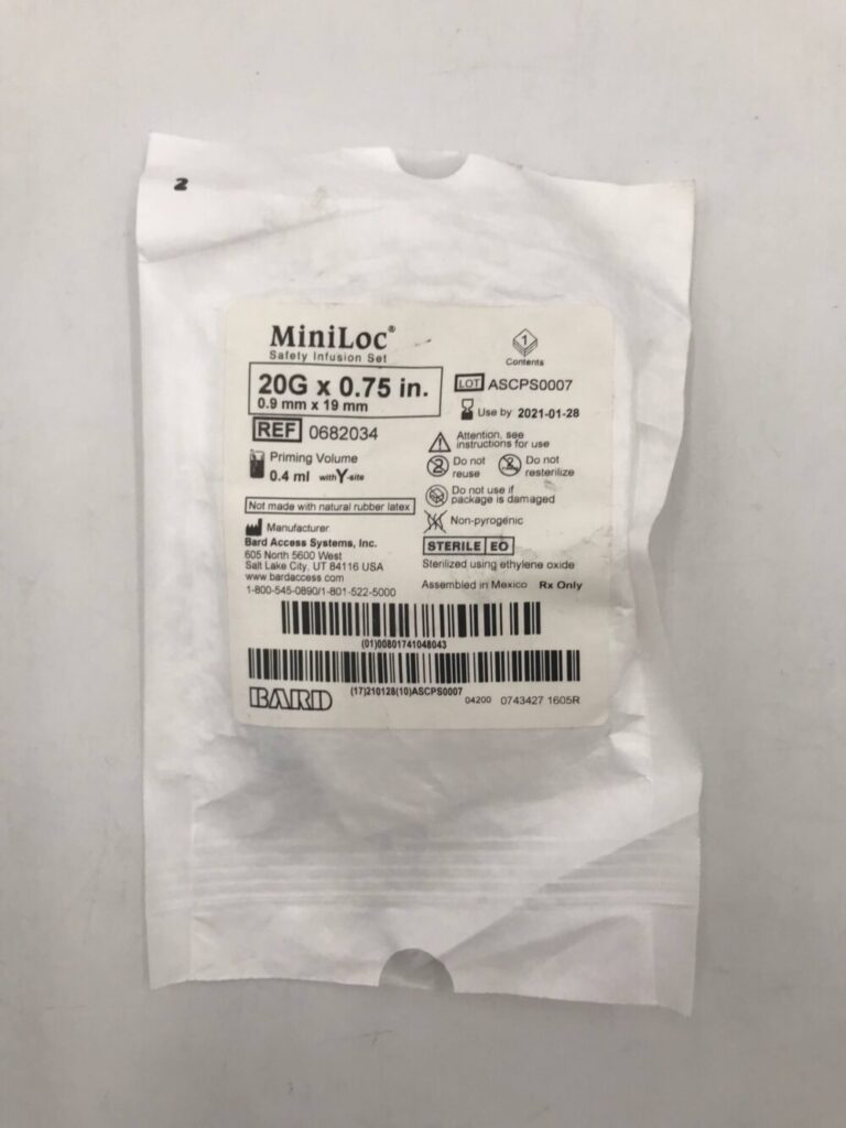 BARD 0682034 MiniLoc Safety Infusion Set 20G x 0.75in (X) - GB TECH USA