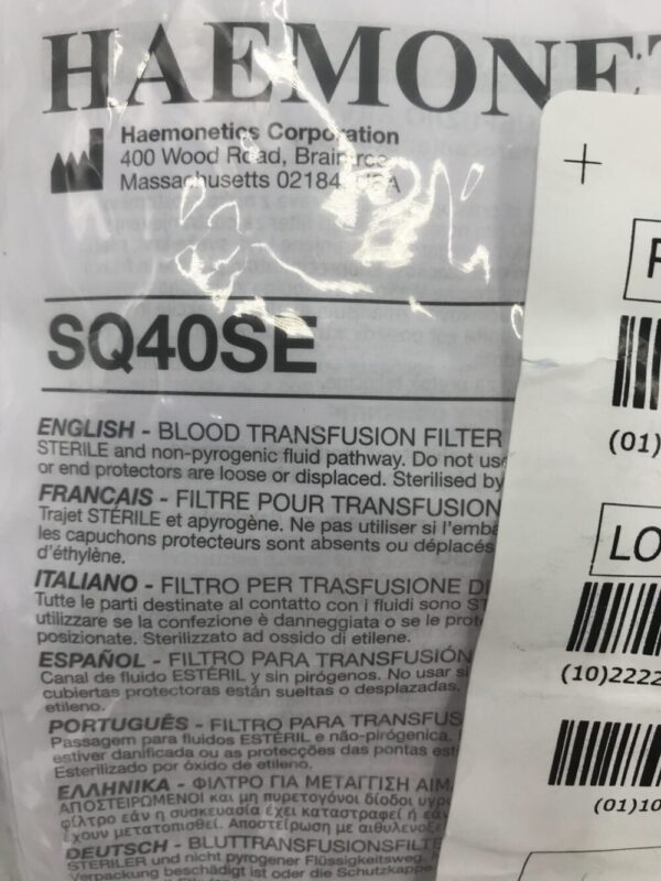Haemonetics SQ40SE Blood Transfusion Filter - GB TECH USA
