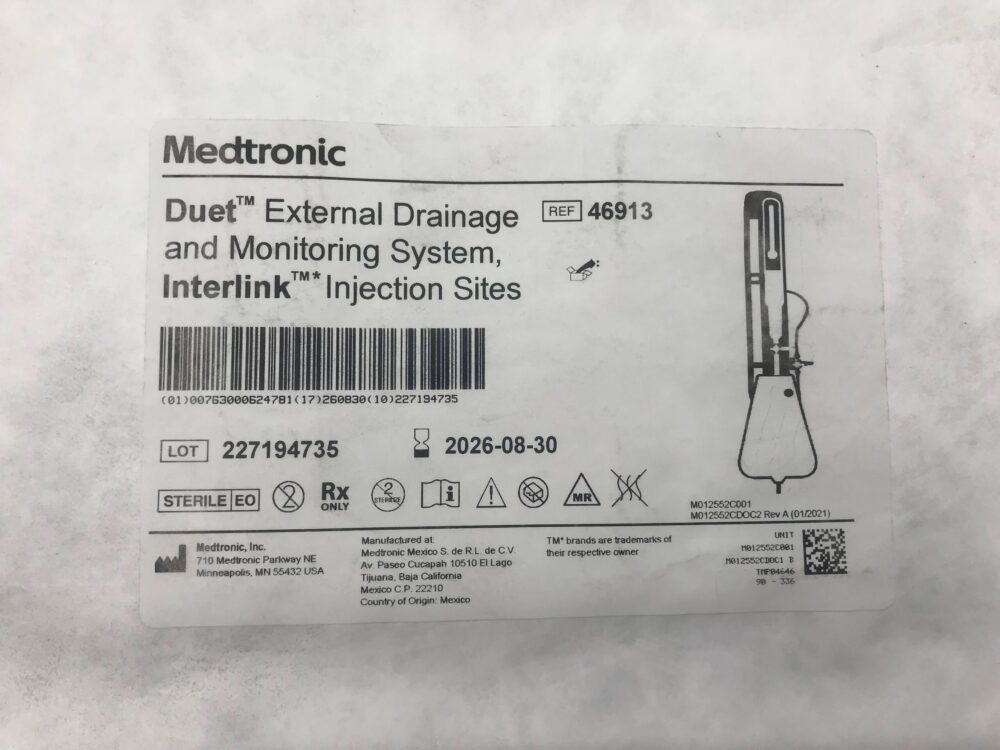 MEDTRONIC 46913 Duet External Drainage and Monitoring System Interlink ...