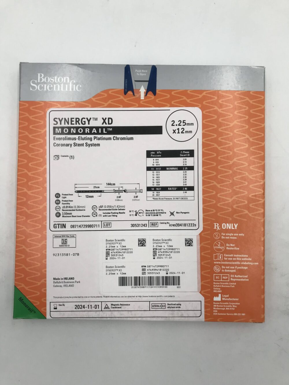 BOSTON SCIENTIFIC 394181222 SYNERGY XD Monorail Everolimus-Eluting ...