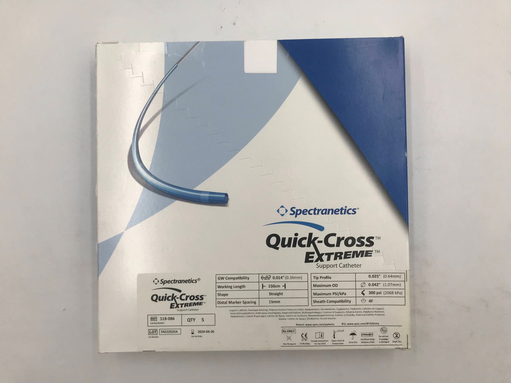 SPECTRANETICS 518-086 Quick-Cross Extreme Support Catheter, Straight ...