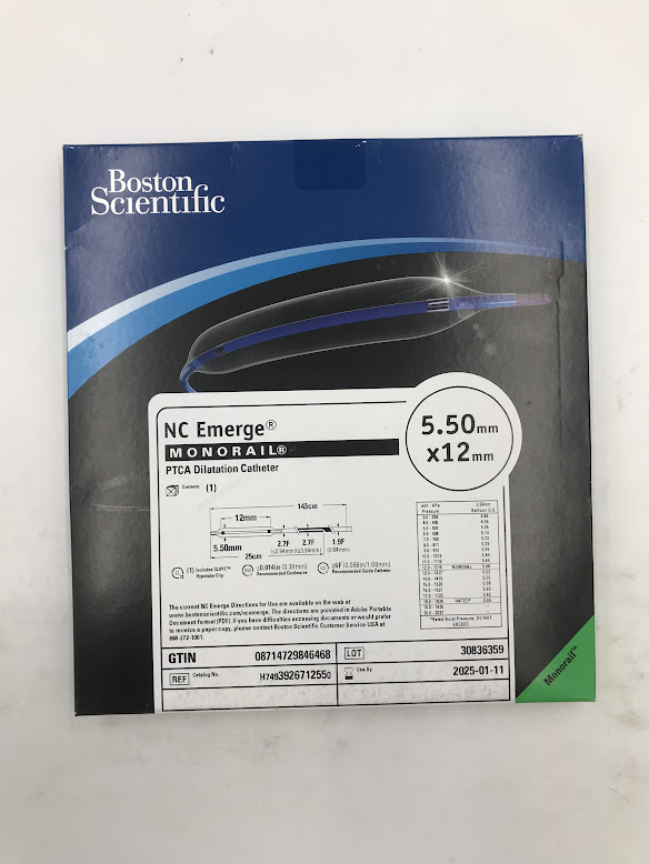BOSTON SCIENTIFIC 32671255 NC Emerge Monorail PTCA Dilatation Catheter ...