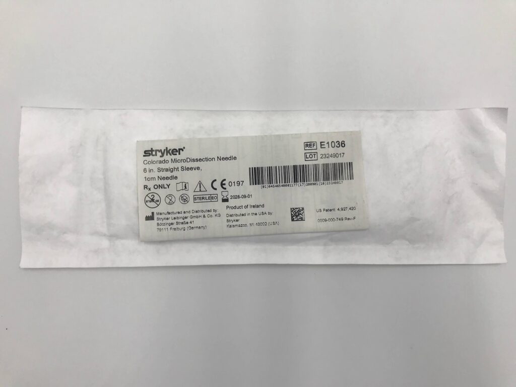 STRYKER E1036 Colorado MicroDissection Needle 6 in. Straight Sleeve ...