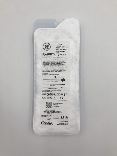 CORDIS 504-606X Avanti+ Catheter Sheath Introducer 6F / 11cm / .038in ...