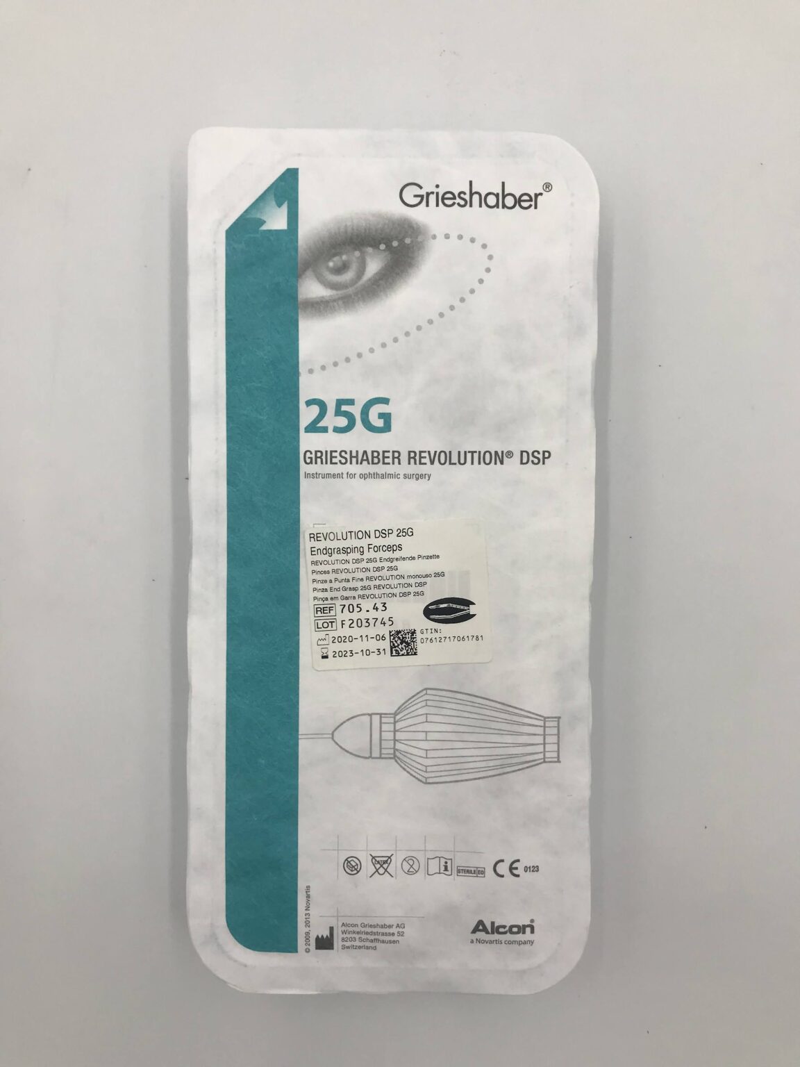 ALCON 705.43 Grieshaber Revolution DSP End Grasping Forceps, 25Ga (X ...